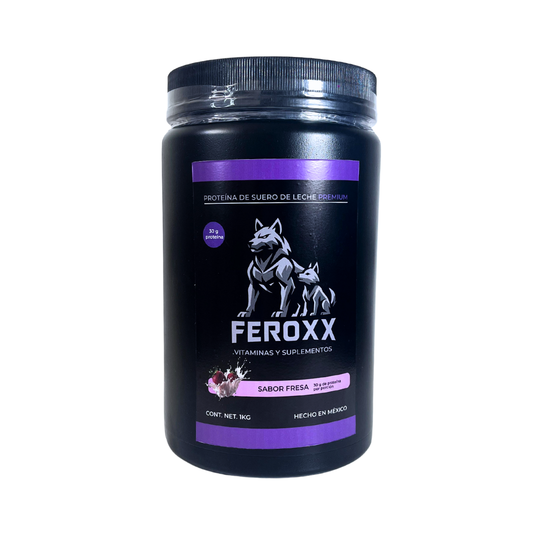 Proteína de Suero de Leche Sabor Fresa 1kg – feroxx.com.mx